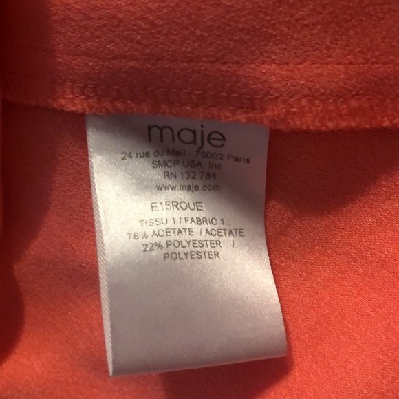 Maje | Dresses | Maje Nen Orange Dress Size | Poshmark
